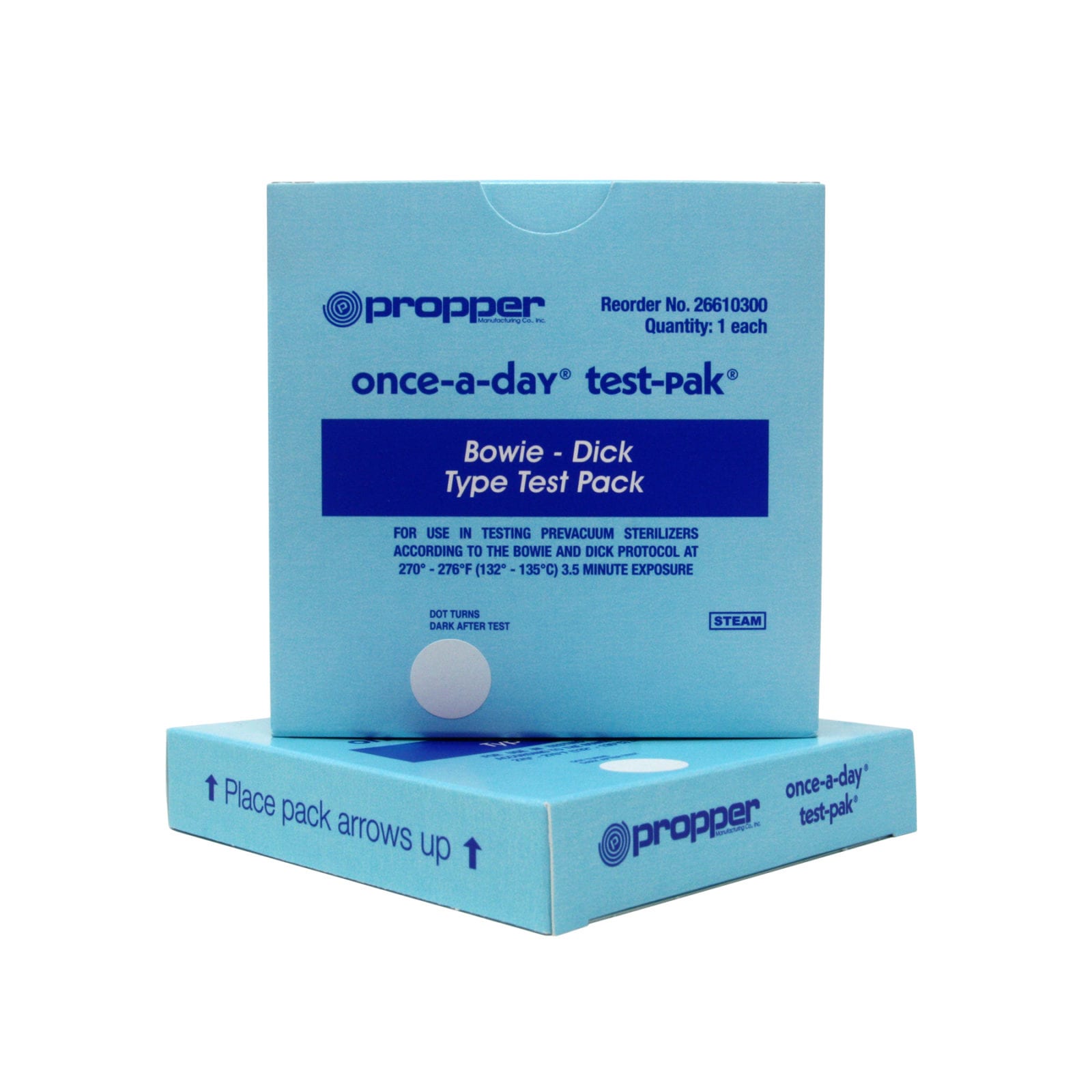 Bowie-Dick Test Pack: Once-A-Day® Test-Pak™ - Propper Manufacturing