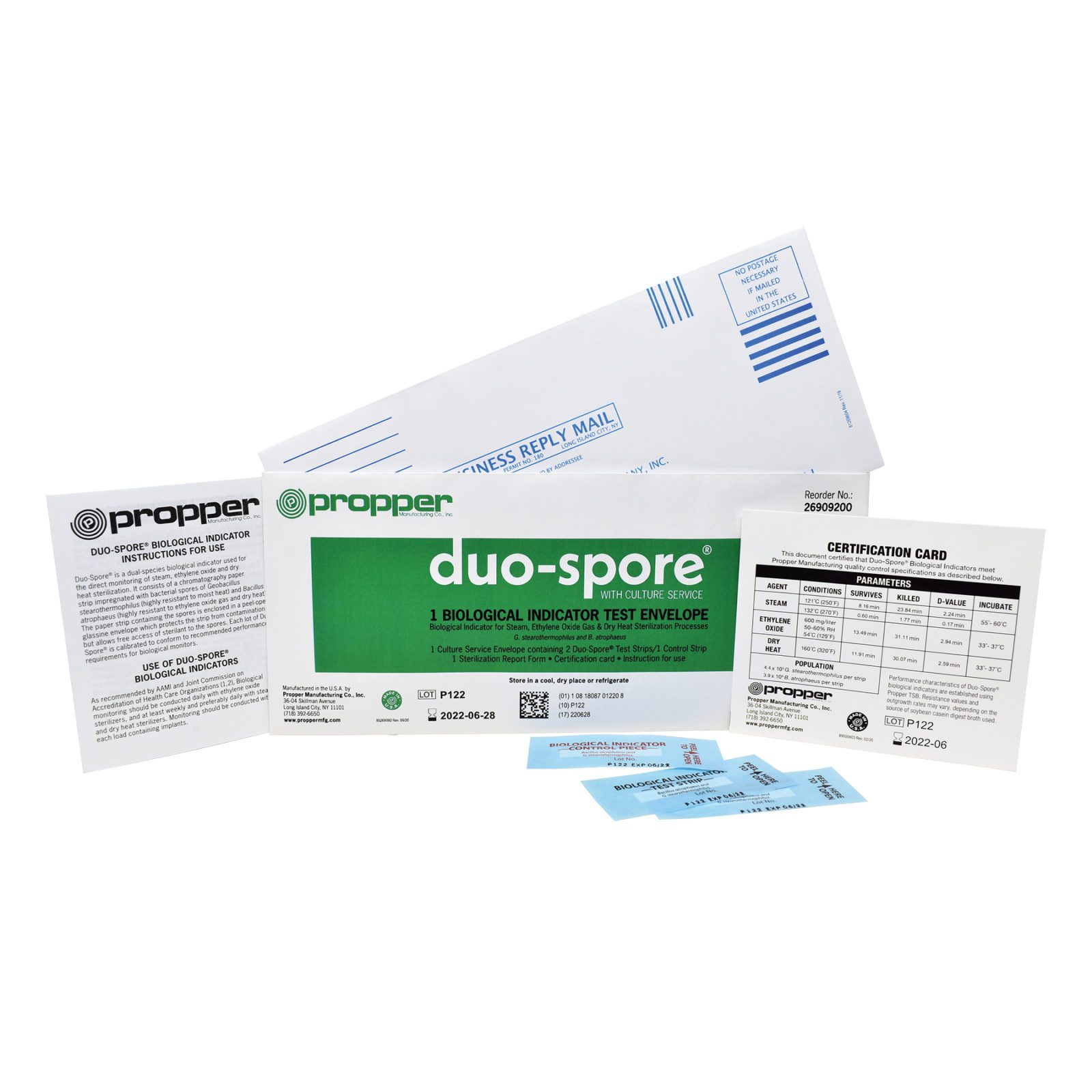 Biological Indicator Strips: Duo-Spore® - Propper